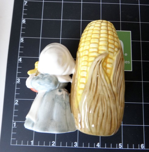 CORN on the COB pilgrim quaker Thanksgiving candle stick holder vtg ...