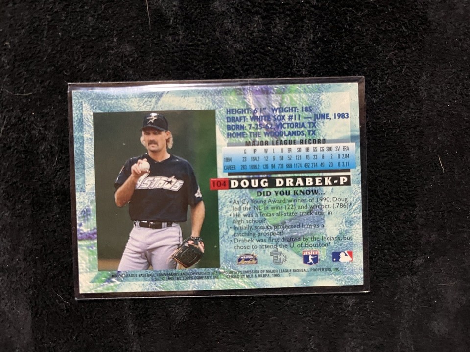 1995 Topps Embossed Golden Idols Doug Drabek #104 Houston Astros! | eBay