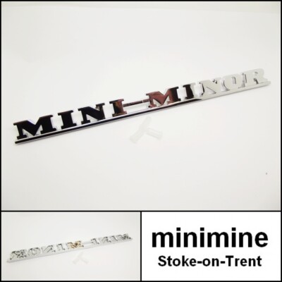 Classic Mini Chrome Mini Minor Rear Boot Badge MK1 INC. Grommets ...