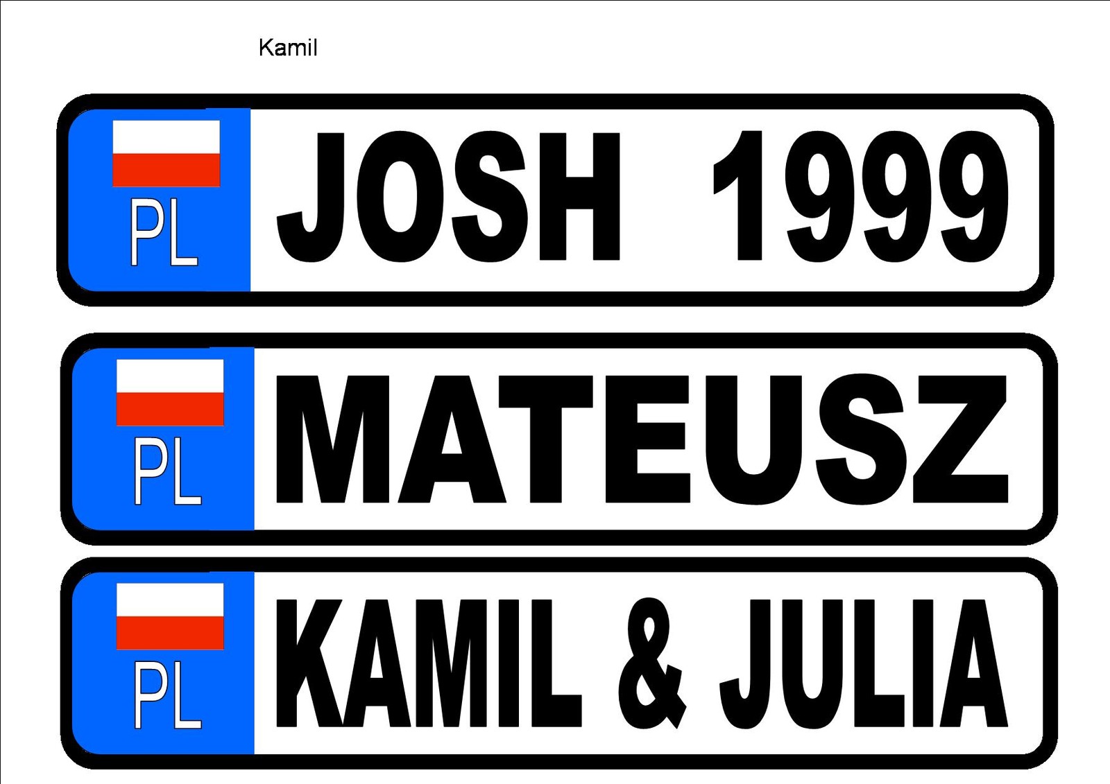 Novelty Polish Number Plate, Personalise Poland Number Plates, Fun ...