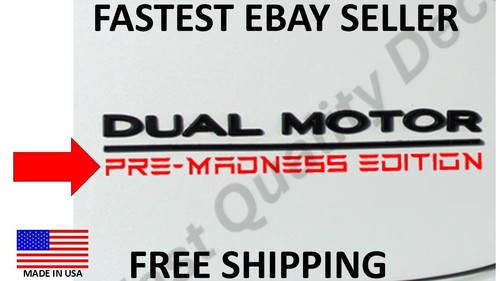 2 x PRE MADNESS EDITION TESLA Emblem Sticker ELON Musk Decal - Free ...