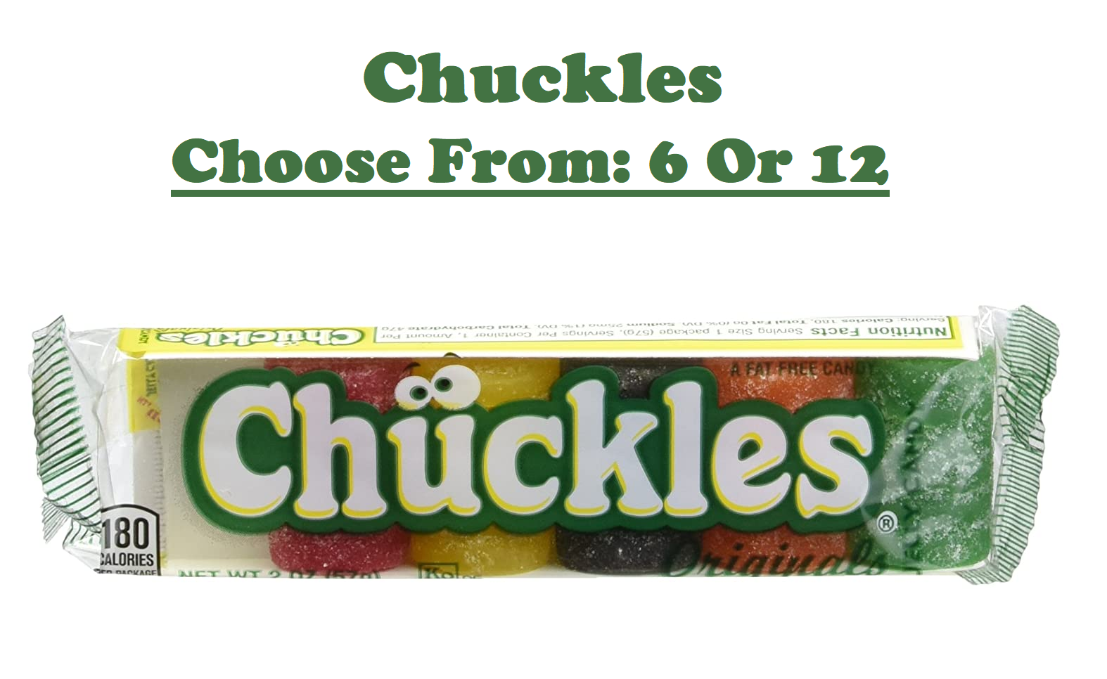 Chuckles Original Jelly Candy, 2 Ounces Packs, (Choose From: 6 Or 12 ...