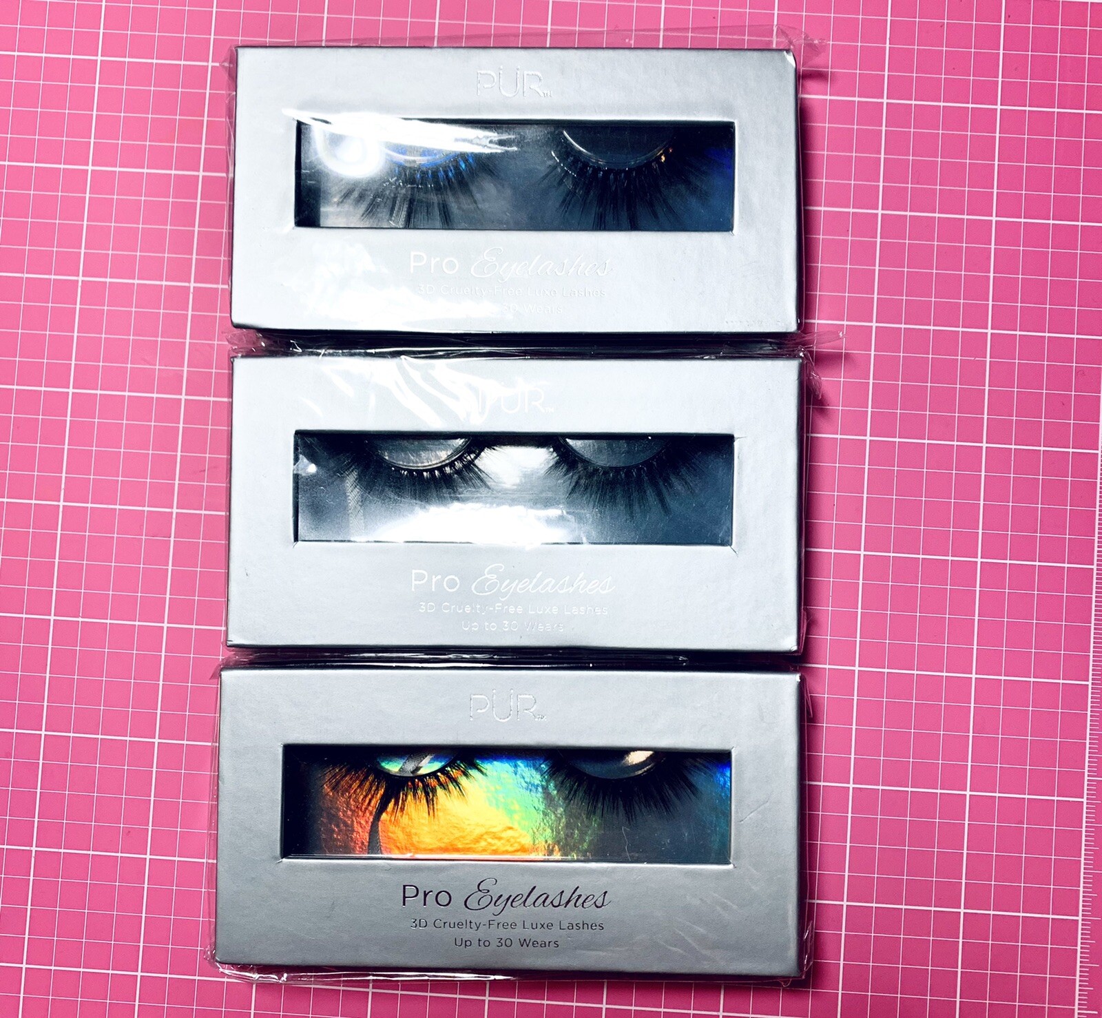 Set of 3 Pur Cosmetics 3d pro eyelashes cruelty free luxe NIB | eBay