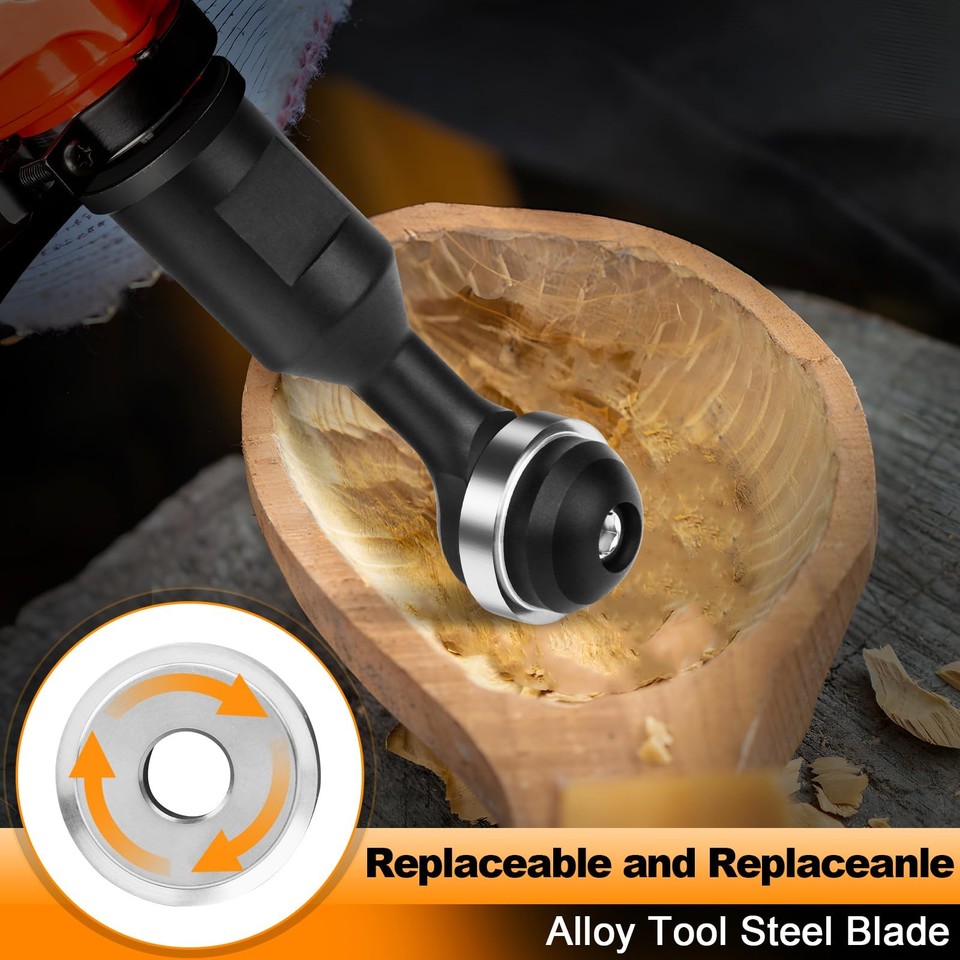 Ball Gouge for Wood Carving Sphere Rotary Burr Fit 4-4.5 Inch Angle ...