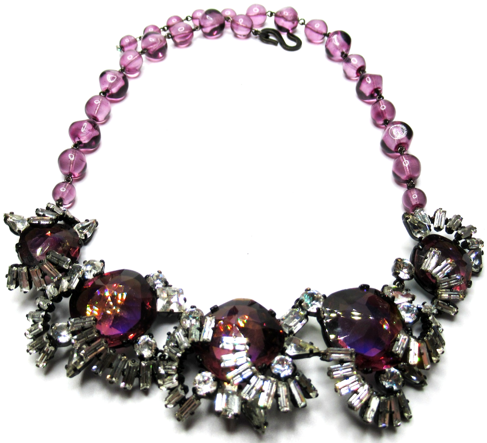 FRANCIS WINTER For CHRISTIAN DIOR Amazing Rhinestone Glass Necklace W ...