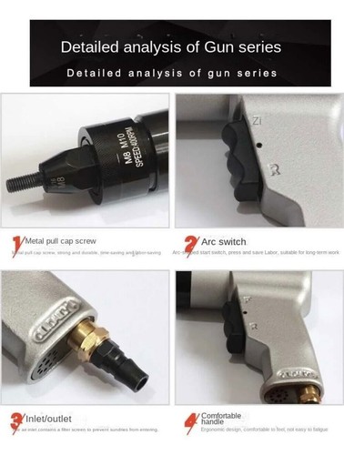 Pneumatic Rivet Nut Gun Cap Pulling Gun Full-automatic Screw Threading ...