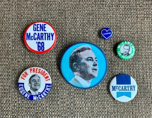 Twenty-one 1968 Presidential pins - Johnson, McCarthy, Rockefeller ...