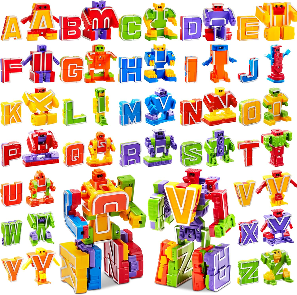 Alphabet Robots Transforming Letter Toys Set, ABC Learning STEM Gift ...