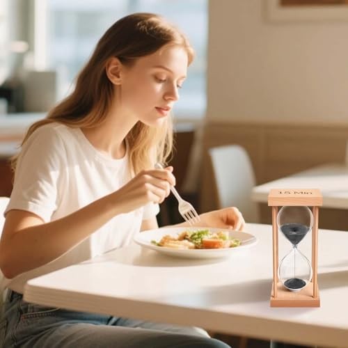 20 Minute Sand Timer, 20 Min Wood Small Hourglass Timer, Black Sand ...