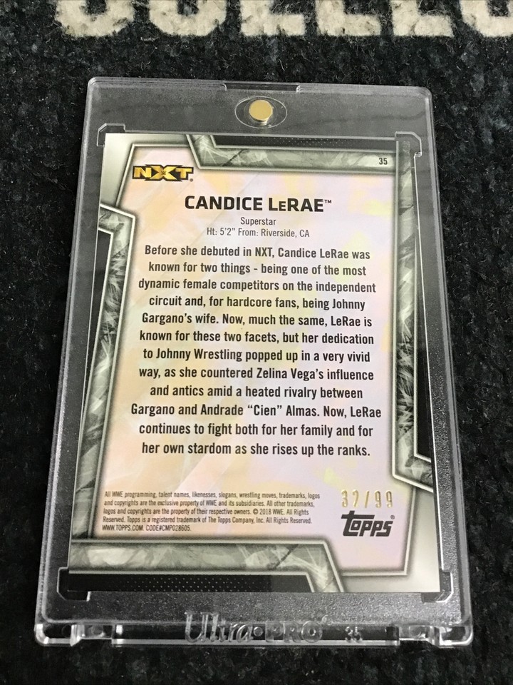 Candice LeRae Auto 2018 Topps WWE 1st NXT Card Autograph #71/99 Eb | eBay