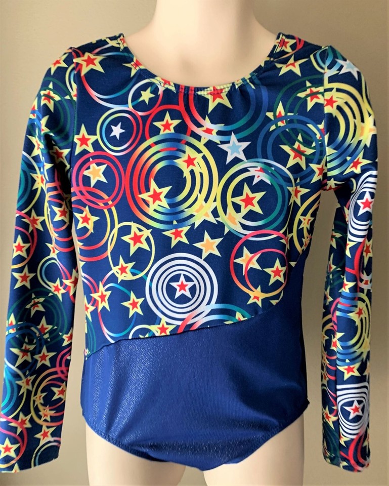 Girls Gymnastic LEOTARD & Danskin SHORTS 4/5 XS Dance 2pc GYMNAST Long ...