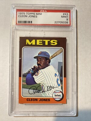 1975 Topps Mini #43 Cleon Jones PSA 9 MINT New York Mets | eBay