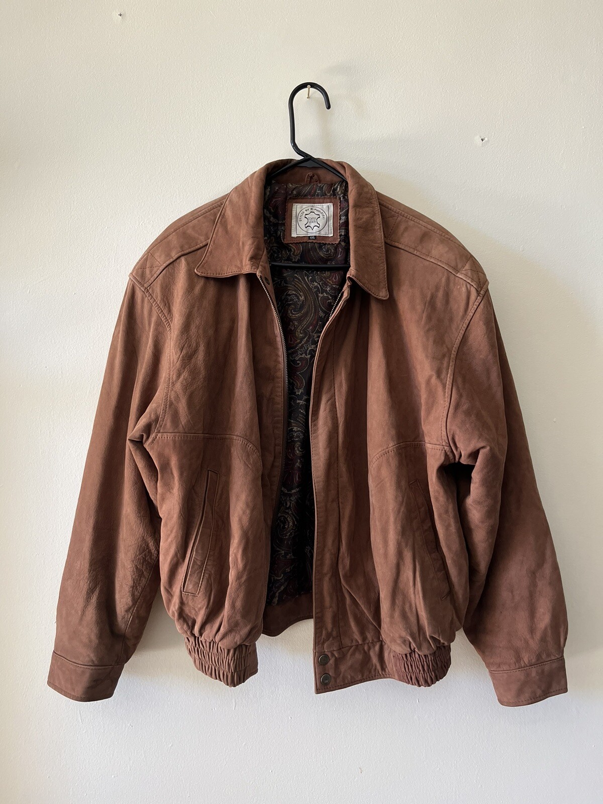 Vintage Echtes Leder Men's Leather Jacket Brown XXL B… - Gem