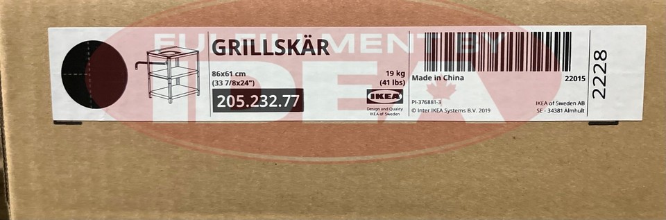 Brand New IKEA GRILLSKAR Black/Stainless 33 7/8X24 " Unit For Sink 205. ...