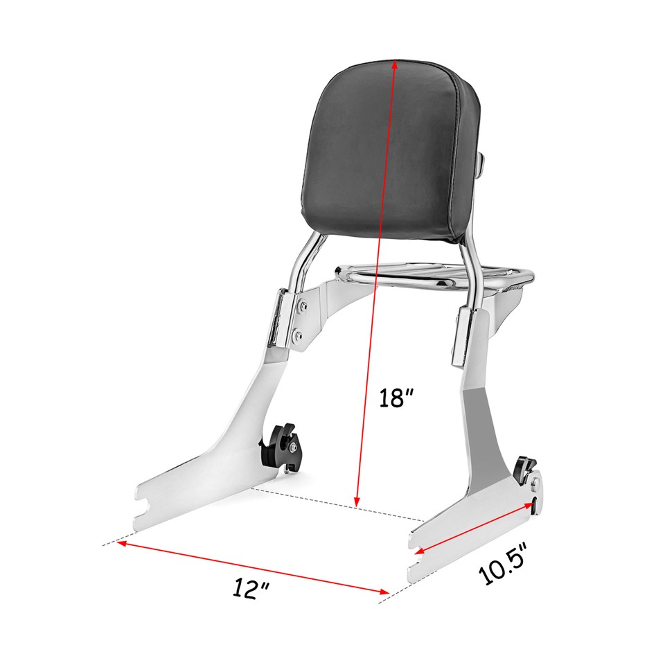 MOFUN Chrome Backrest Sissy Bar Docking Hardware For Harley Dyna Super ...