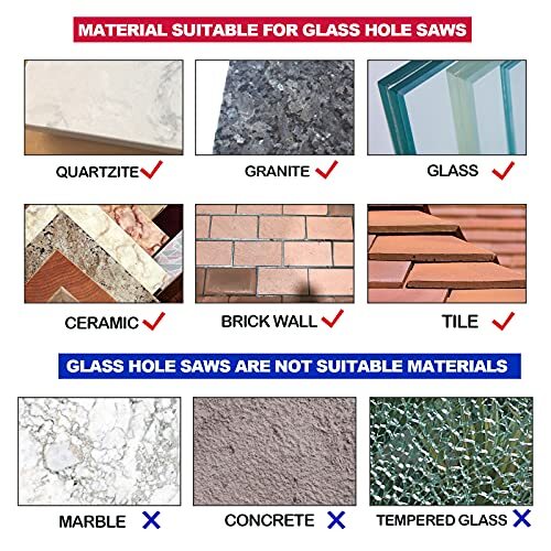 2Pcs 25mm/1 inch Diamond Hole Saw, 1.1 inch Cutting Depth 2Pcs, 25mm ...