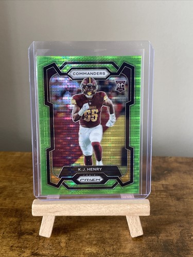 2023 Panini Prizm #400 K.J. Henry Neon Green Pulsar Washington ...
