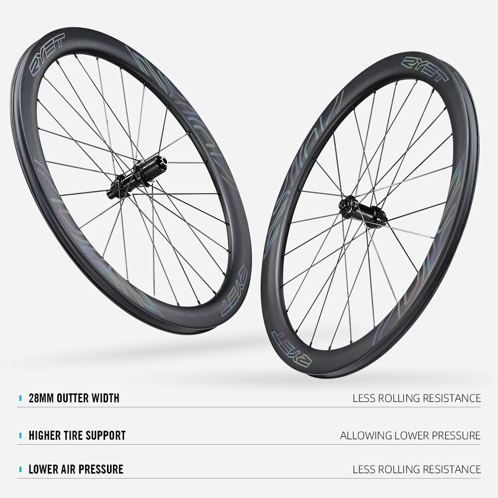 700C Disc Brake Carbon Road Wheels 40/45/50/55mm Tubeless Clincher ...