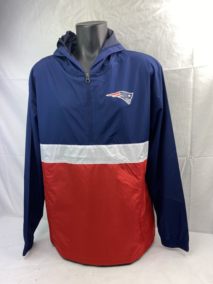 New England Patriots 1/4 Zip Pullover NFL Team Apparel Jacket Men's Sm ...