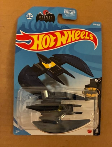 HOT WHEELS 2020 BATPLANE 3/5 DC BATMAN ANIMATED SERIES BLACK BATWING ...