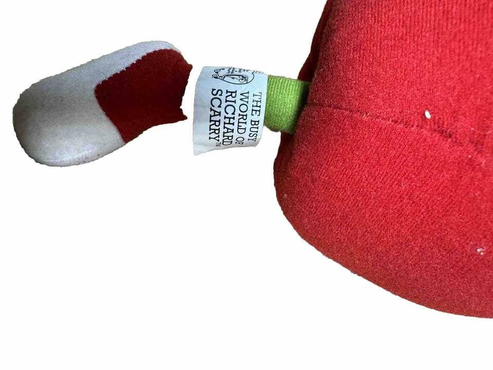 RARE Richard Scarry Vintage Lowly Worm in Apple Busytown 9" Plush Gund ...