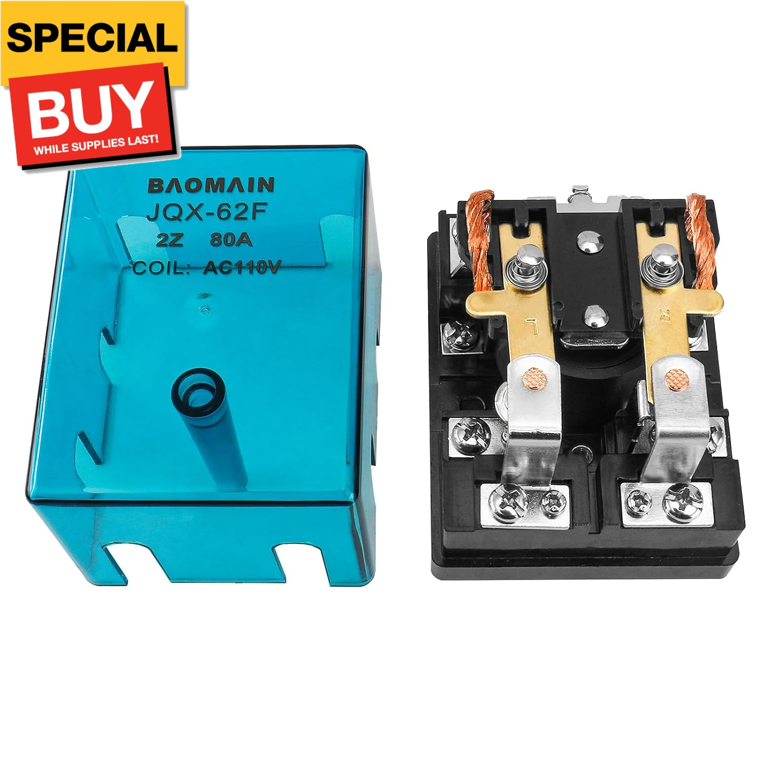 High Power Relay JQX-62F-2Z Coil Voltage AC 110V 80A DPDT 2NO 2NC ...
