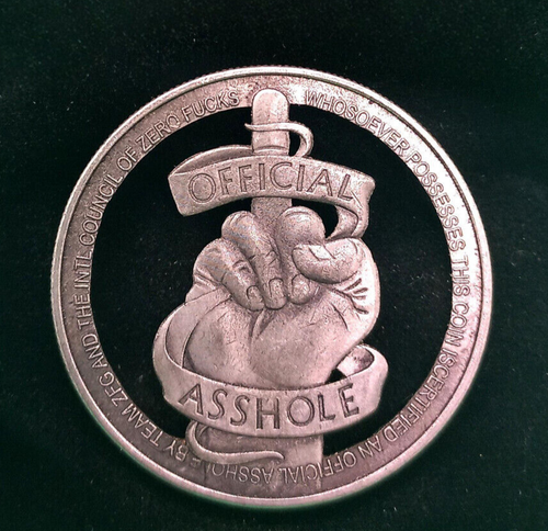 Hand Cut Hobo Coin Dollar Official A-hole Middle Finger Art Hobo Nickel ...