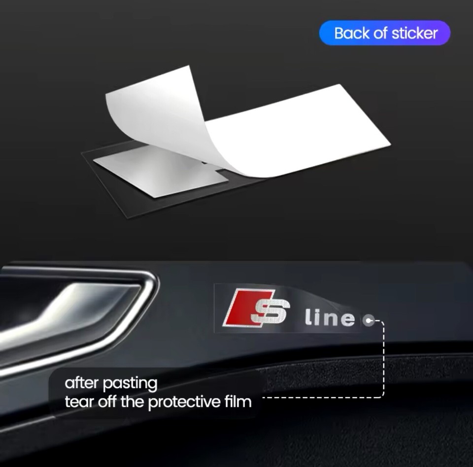 Aluminum Car Interior Stickers S line Badges Emblem Decoration ...