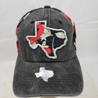 Texas State Shape Hat Floral Cap Black Red Strap Back Adjustable | eBay