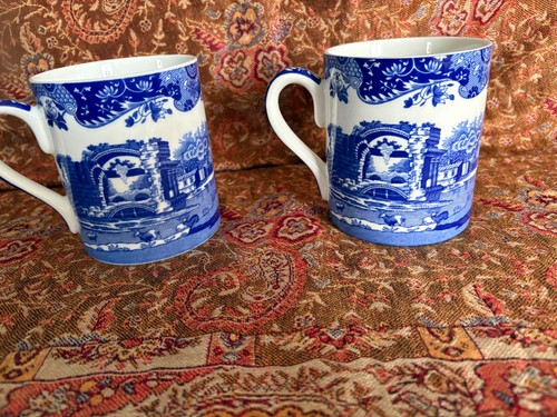 2 Large Rare SPODE Blue Italian 5 inch MUGs New, never used | eBay
