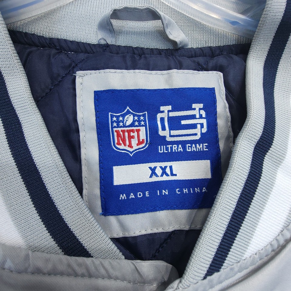 NFL Team Apparel Silver Satin Snap Button Jacket NFL Dallas Cowboys Men ...