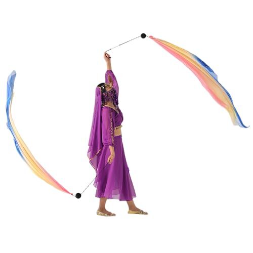 Elegant Silk Veil Scarf with Poi Ball Silk Poi Flags for Dance Flow ...