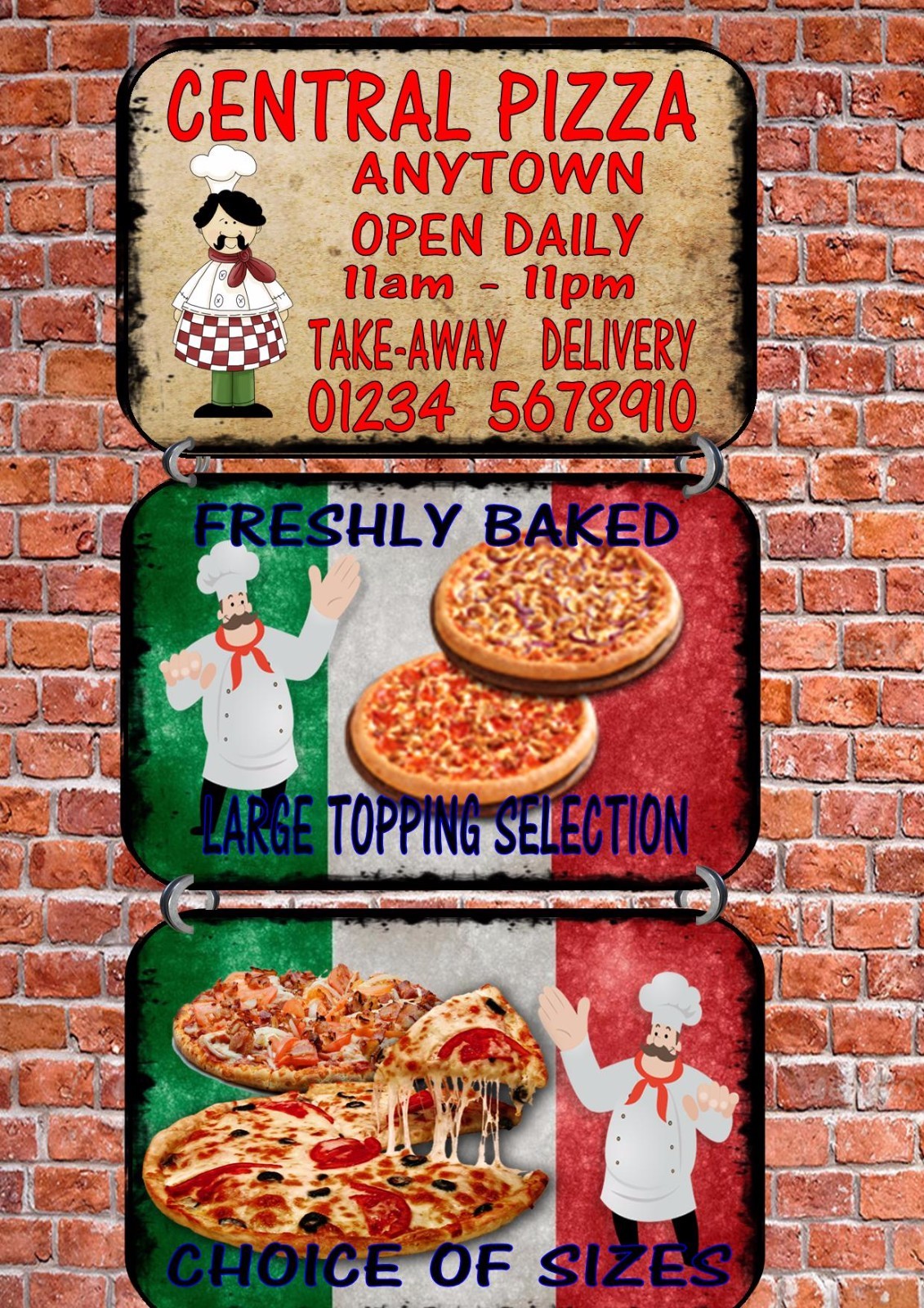 Personalised Cafe Pizza Restaurant Sign Personalised Wall Plaque Cafe ...