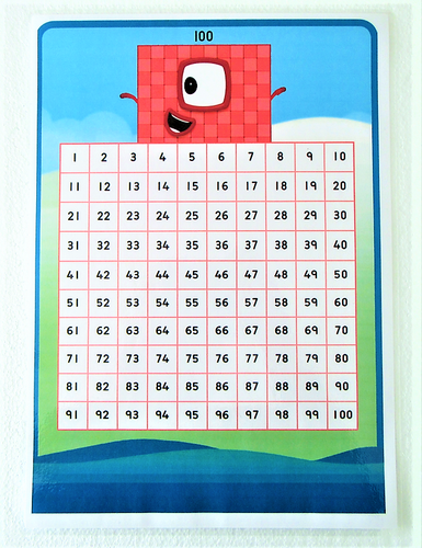 Laminated Number Block 100 Mat for Early Years Education - Count 1-100 ...