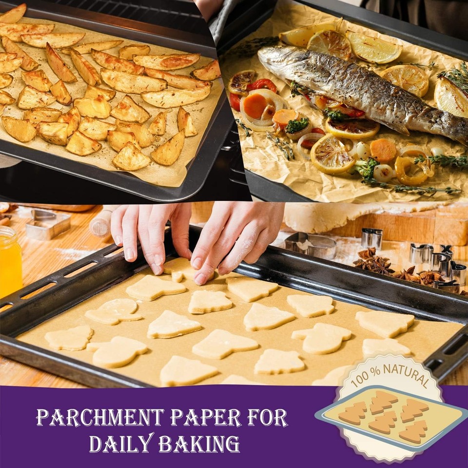 200 PCS Unbleached Parchment Paper Sheets 12X16 Inch Precut Non-Stick ...