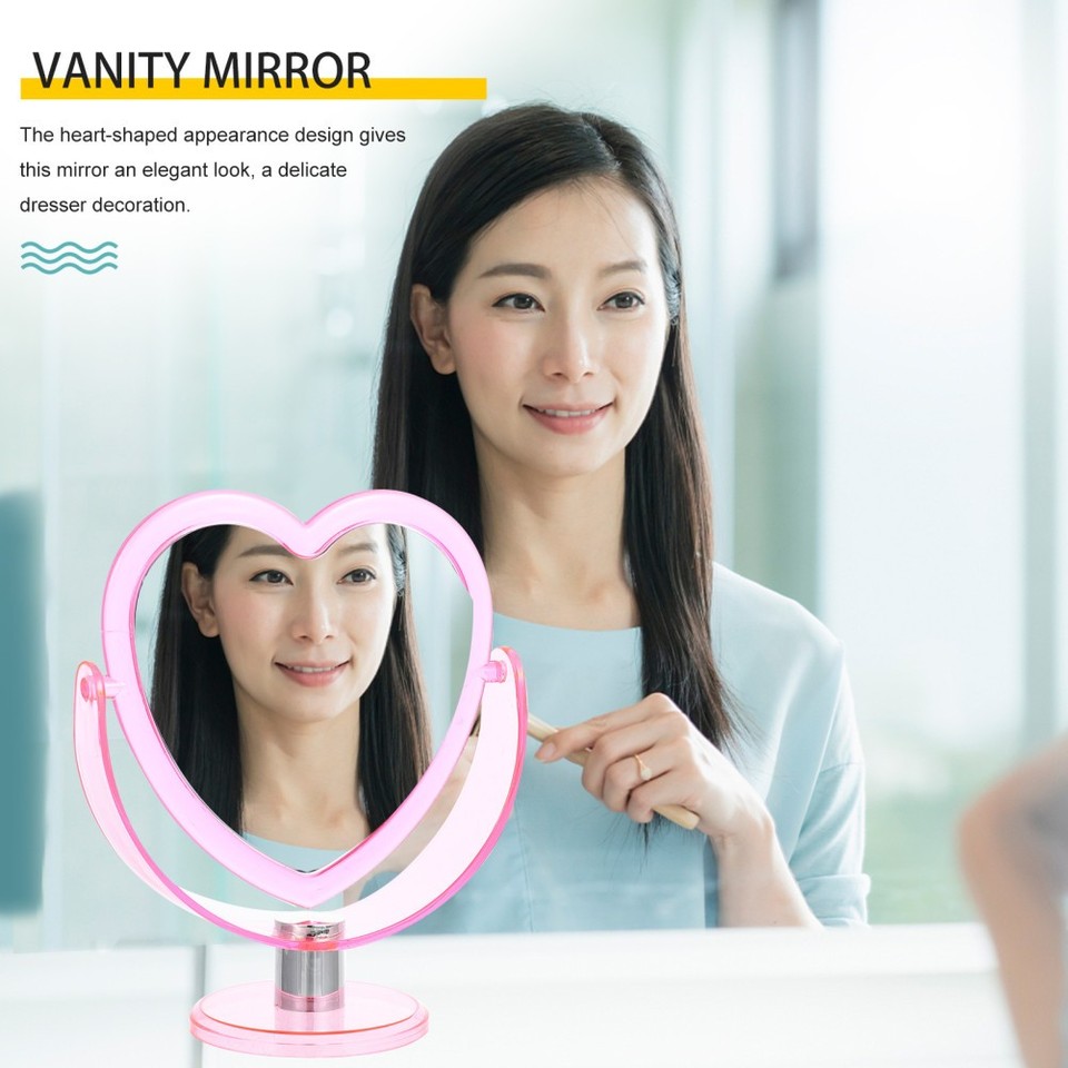 Desk Mirror Countertop Vanity Mirrors Desktop for Girls Heart Shaped ...