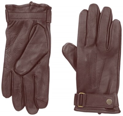 NWT $50 MENS TOUCHPOINT CELL SCREEN LEATHER GLOVES w/ WRIST BELTING ...