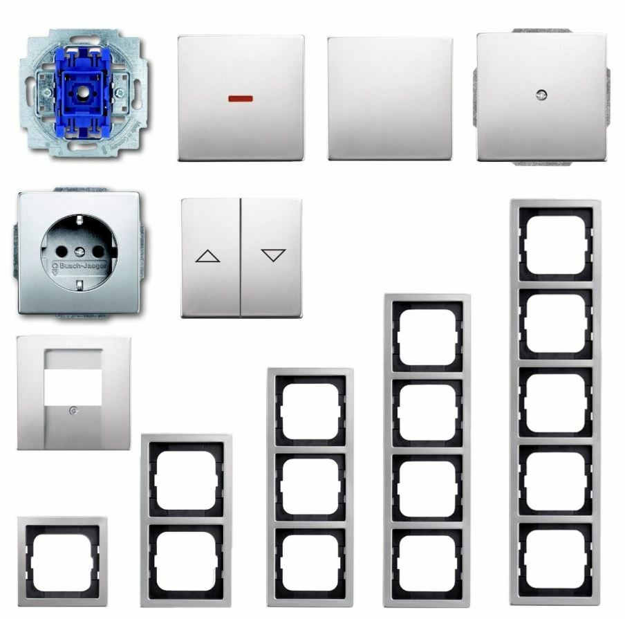 BUSCH-JAEGER Schalterprogramm pur edelstahl 866 "selbst zusammenstellen" | eBay