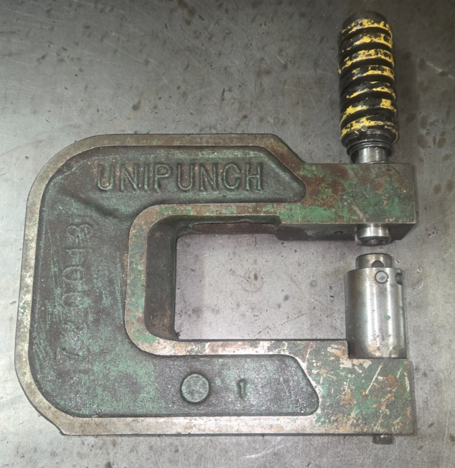Unipunch 4AJ 1-1/4 Press Brake Punch C Frame complete with shaped punch ...