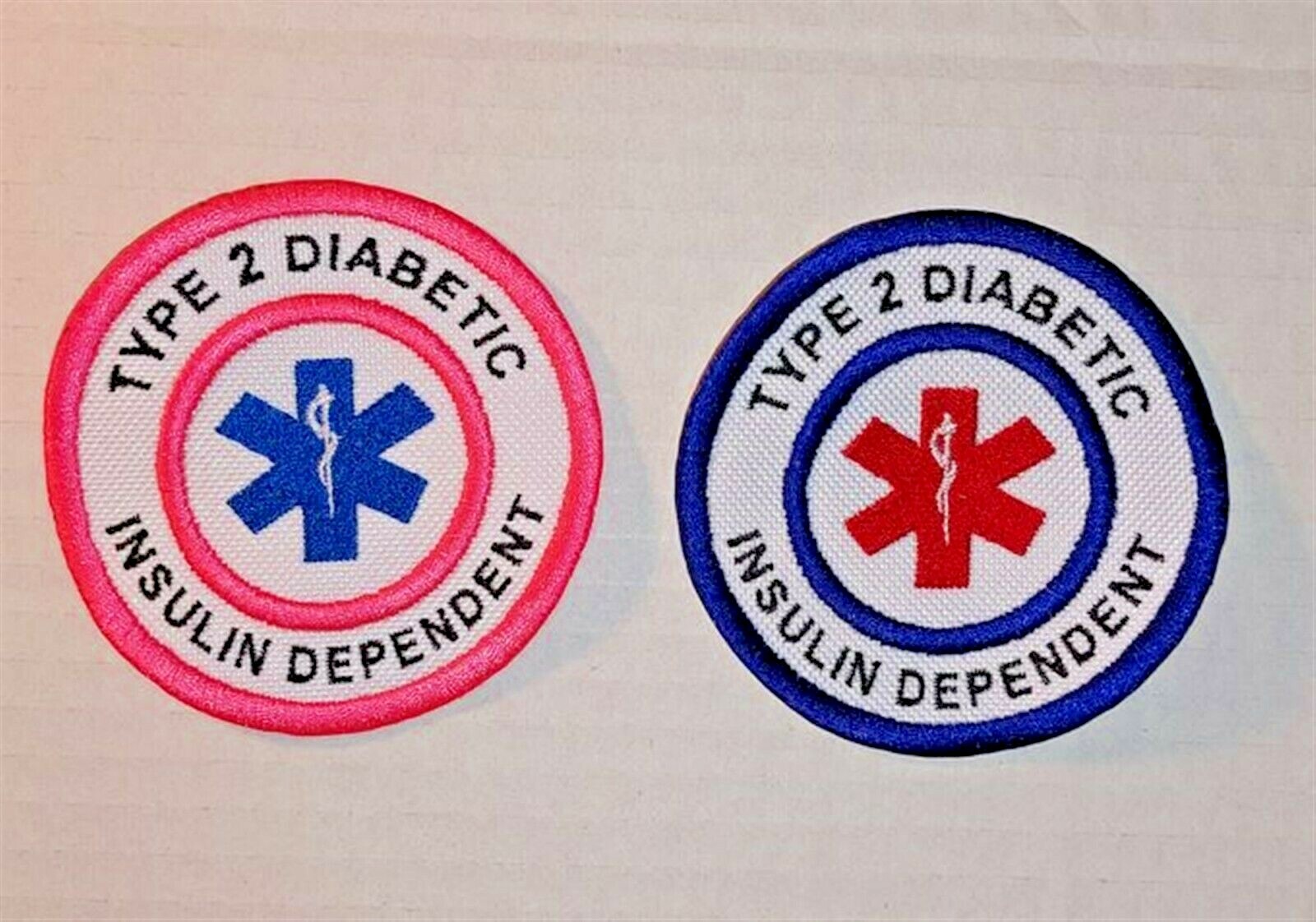 Embroidered 3" U Pick Hook or Sew-On Patch - TYPE 2 DIABETIC INSULIN ...