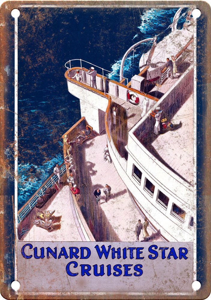 Metal Sign - Vintage Cunard Travel Poster - Retro Look Reproduction ...