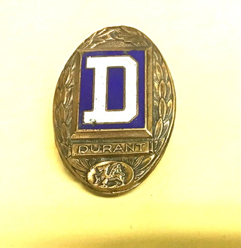 VINTAGE 1929 DURANT ENAMEL RADIATOR EMBLEM/BADGE BLUE BACKGROUND GOOD ...