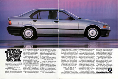 1990s BMW 3-Series 325i Sedan 2-Page D/S Magazine Car Ad, Framable Wall ...