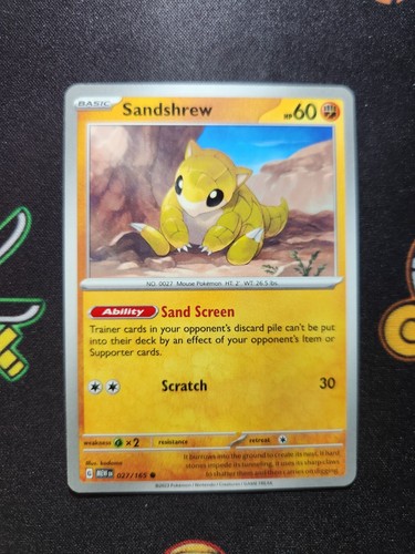 EXACT CARD PICTURED Sandshrew Pokemon SV 151 MEW 027 ENG Non-F | eBay