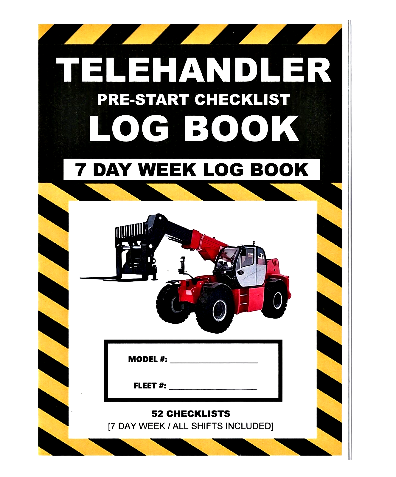 Telehandler Daily Pre-Start Inspection Checklist Log Book [A5 Size] [10 ...