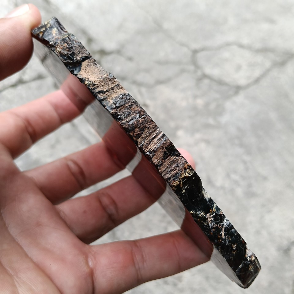 77 gram Indonesia Sumatra Amber Slab Polished Rough Raw Stone Gemstone ...