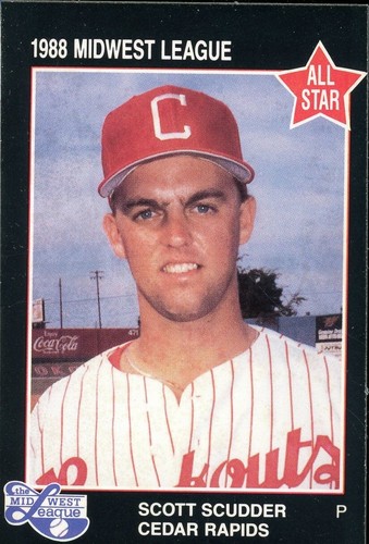 1988 Grand Slam Card Cedar Rapids Reds SCOTT SCUDDER RC REDS PARIS TX ...