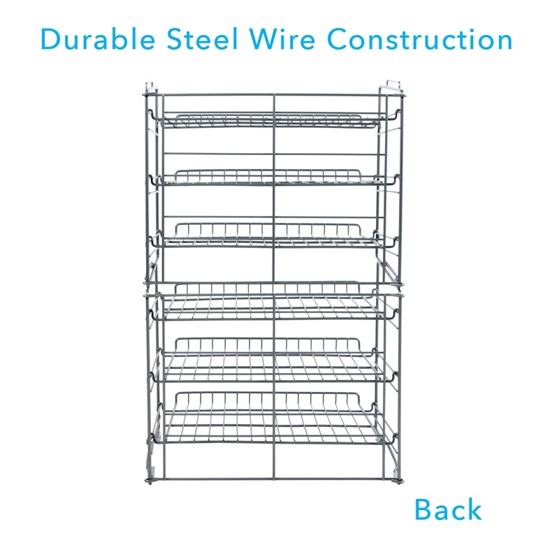 Atlantic 6-Tier Double Can Rack Wire Organizer for Pantry in Silver | eBay