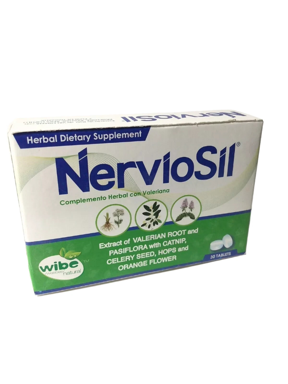 Nerviosil Herbal Supplement w/ Valerian Root & Passion Flower 30 Tabs ...
