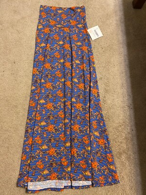 LuLaRoe Maxi Skirt Floral Daisy flowers Sz XXS Fit Foldable Waist ...